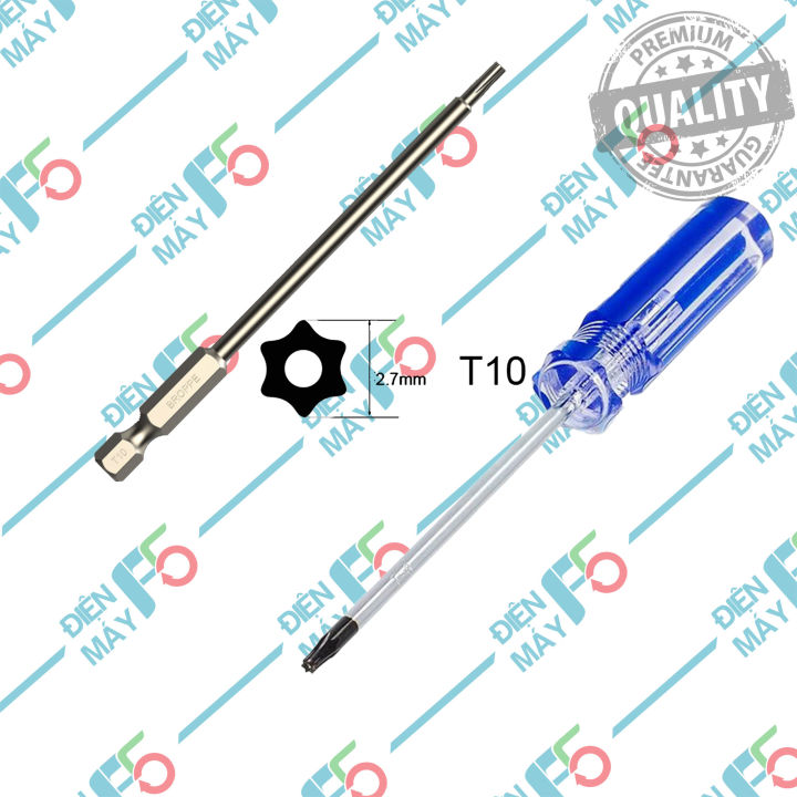 DMF5 Đầu vặn vít / Tua vít T10 hoa thị có lỗ dài chuyên mở vít hộp pin ...