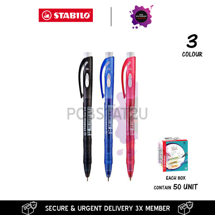 Stabilo Ball Pen Liner 348 Fine Ballpoint Pen / Retractable Semi Gel 0 ...