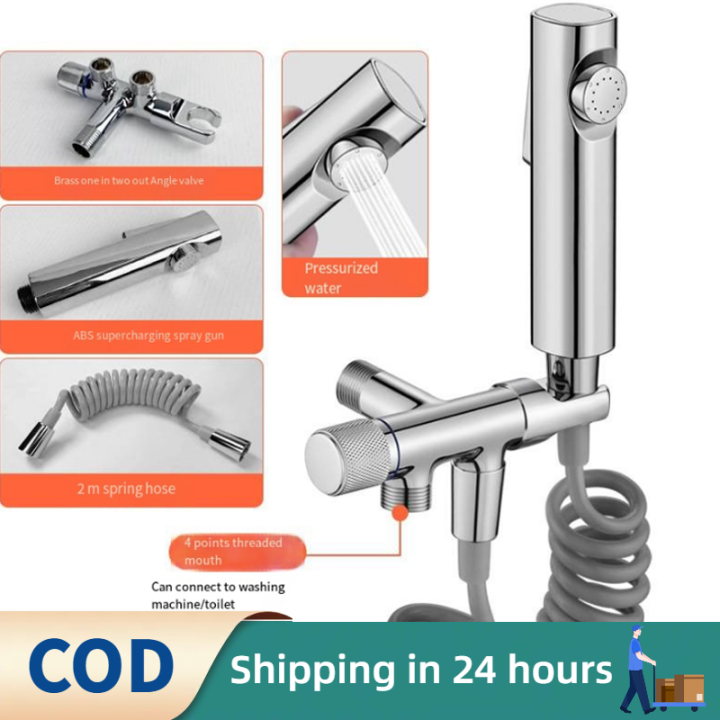 Silver spray gun Toilet wash spray gun Faucet Bathroom Toilet Water ...