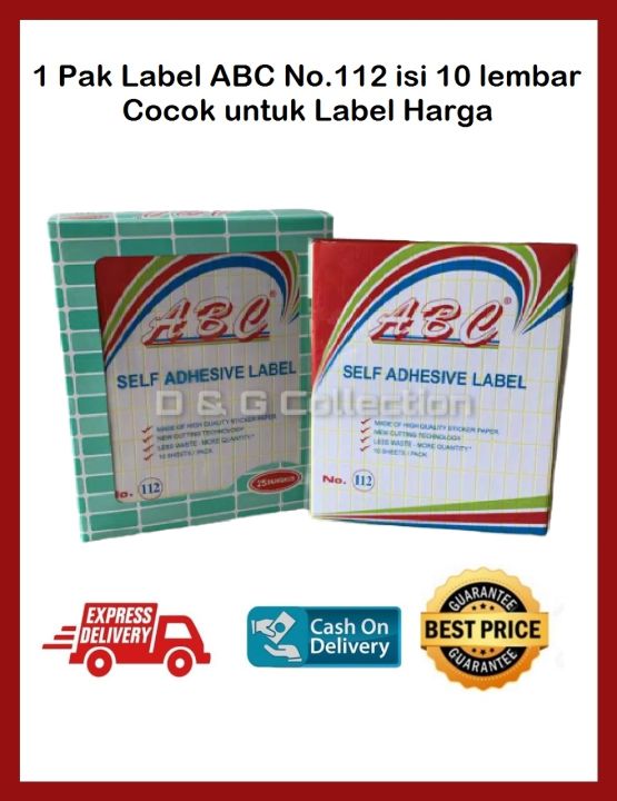 LABEL ABC NO. 112 / STIKER LABEL NO.112 / LABEL HARGA SELF ADHESIVE 1 ...