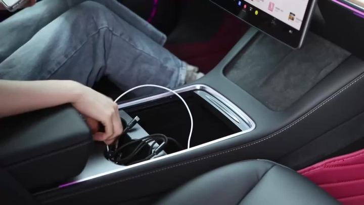 For Tesla Model 3 Y Docking Station 27W Quick Charger USB LED Shunt Hub ...