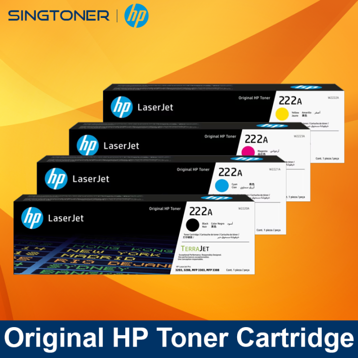 NEW HP 222A Original LaserJet Toner Cartridge | Black Cyan Yellow ...
