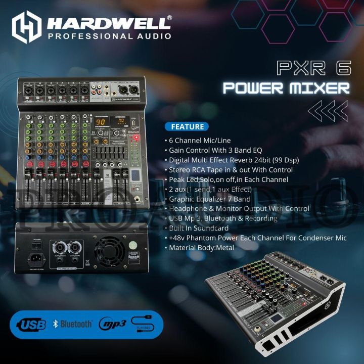 Power Mixer Audio Hardwell PXR 6 / PXR6 / PXR-6 NEW Power Mixer 6 ...