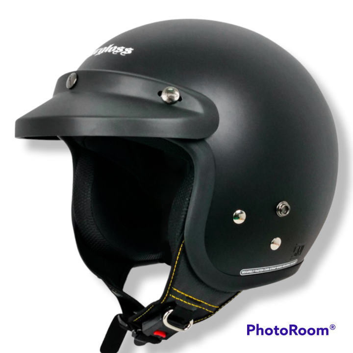 Helm Retro Identik Model Cargloss Hitam DOFF POLOS | Lazada Indonesia