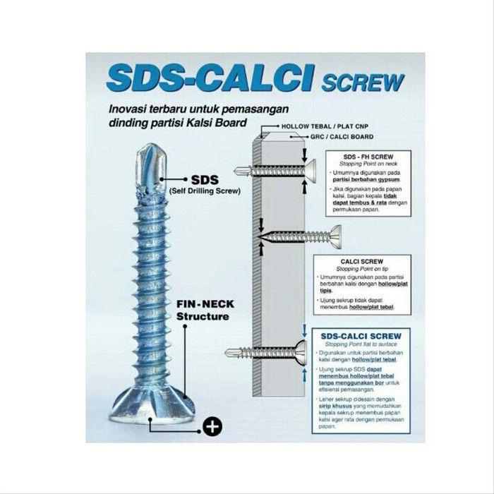 Sekrup Skrup GRC Board 6x3/4" Self Drilling Screw SDS harga Per 100 ...