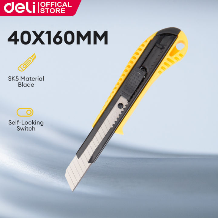 Deli Cutter Blade 18mm Plastic Handle Self Lock SK5 EDL003 | Lazada PH
