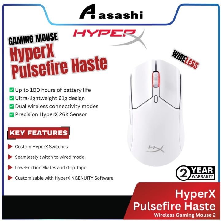 HyperX Pulsefire Haste White Wireless Gaming Mouse 2 | Lazada