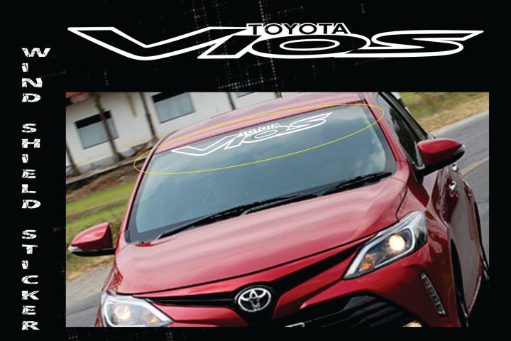 Toyota VIOS windshield sticker (White glossy) - 1pc | Lazada PH