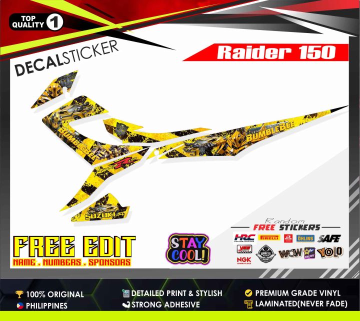 Suzuki Raider 150 Decals - Scratch Proof, High Quality Waterproof ...