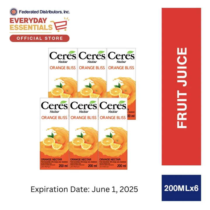 Ceres Nectar Orange Bliss 200ml - pack of 6 | Lazada PH