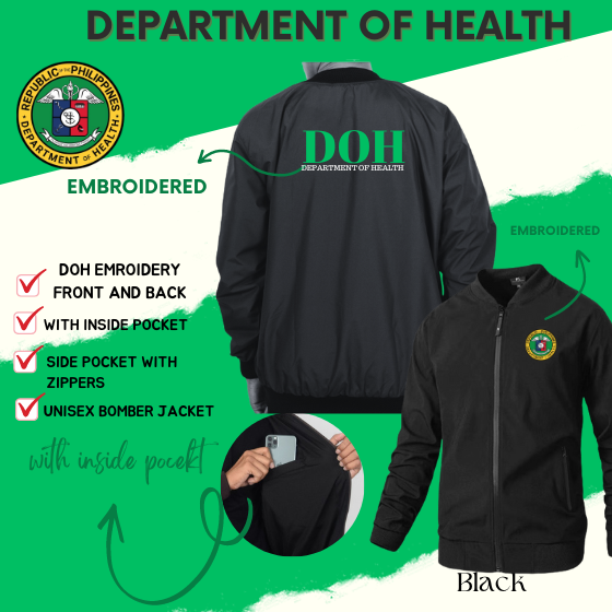 DOH PREMIUM 𝗕𝗢𝗠𝗕𝗘𝗥 𝗝𝗔𝗖𝗞𝗘𝗧 DOH UNISEX BLACK | Lazada PH