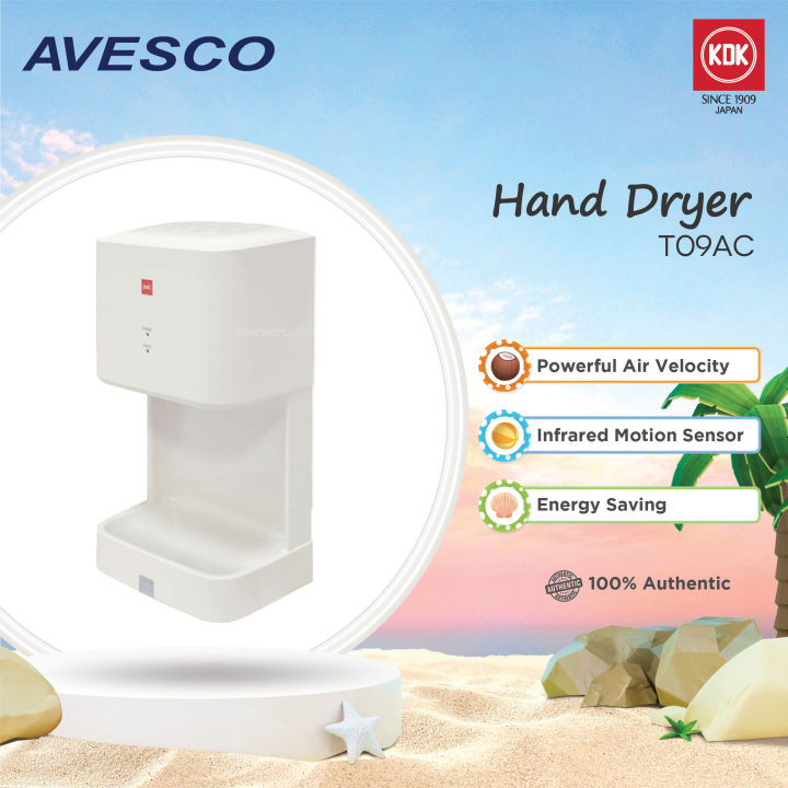 KDK Automatic Hand Dryer with Drain Pan | T09AC | Automatic operation ...