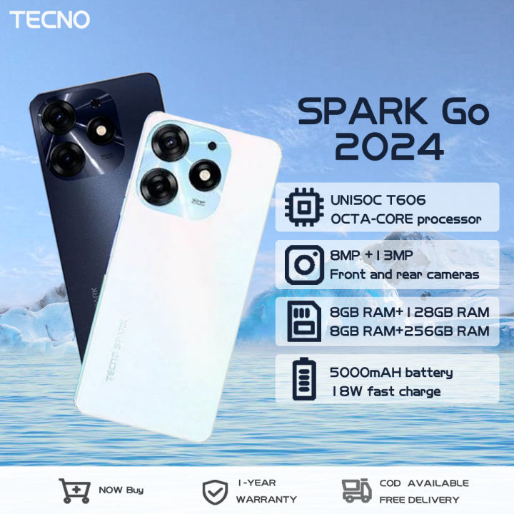 [New] Tecno Spark Go 2024 (8GB RAM + 256GB ROM) 6.6-inch HD Display 2024 Original Smartphone ...