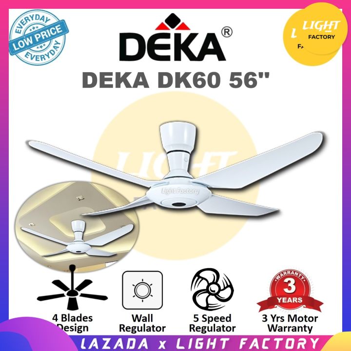 DEKA DK60 56'' Ceiling Fan 4 Blades Ceiling Fans White Color | Lazada