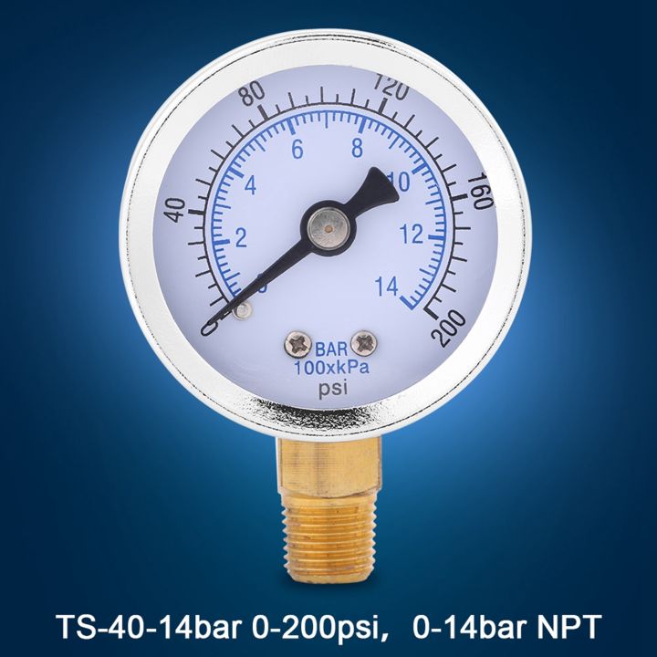 Pressure Gauge 0-200psi Water Pressure Test Gauge for bar/psi ...