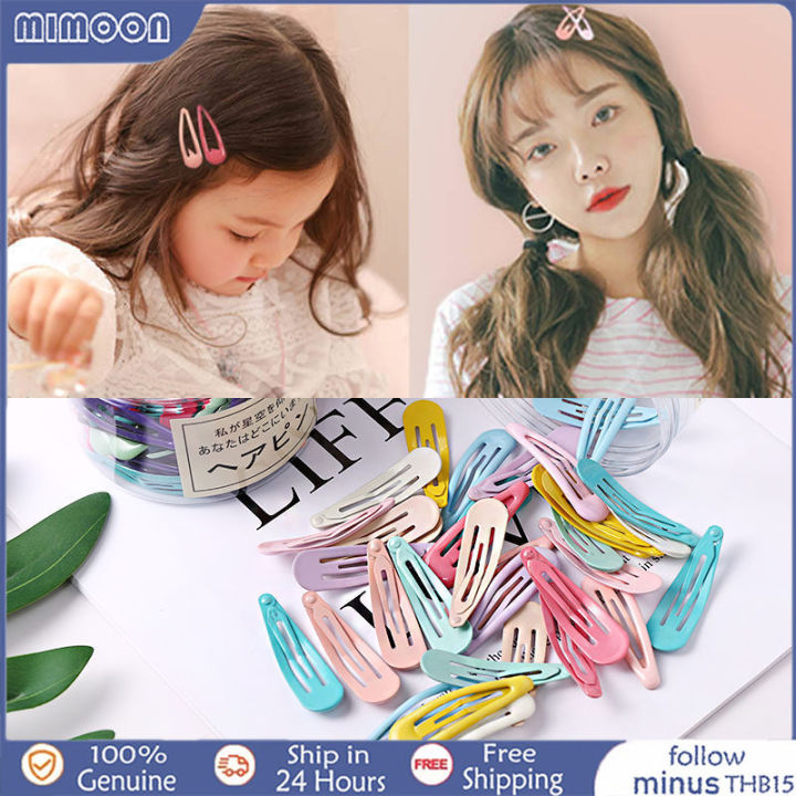 คลิปผมแบบเรียบสีเรืองแสง Ins สำหรับผู้หญิงหญิงสาวหน้าม้ากิ๊บเครื่องประดับผมสไตล์เกาหลี MIMOON ...