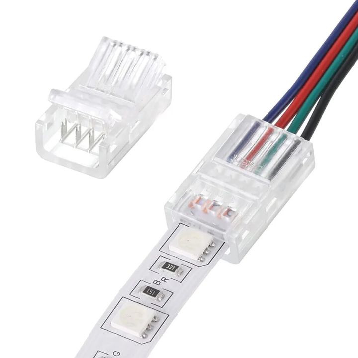 8mm 10mm 2 3 4 Pin Solderless Connector For Single Color/RGB/WS2811 Led ...