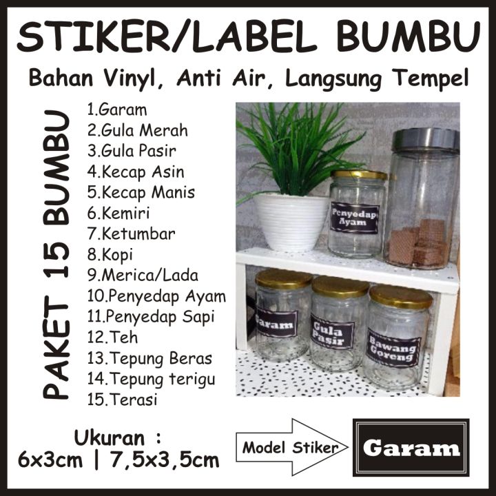 READY STIKER BUMBU BENING | LABEL BUMBU | NAMA BUMBU | PENANDA BUMBU ...