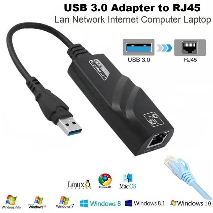 USB 3.0 Ethernet Adapter RJ45 Lan Network Card Lan Gigabit Internet for ...