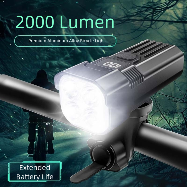 【TT Sharkfish】 1200LM to 2000LM USB Bike Headlight IPX5 Waterproof with Five Mode Brightness ...