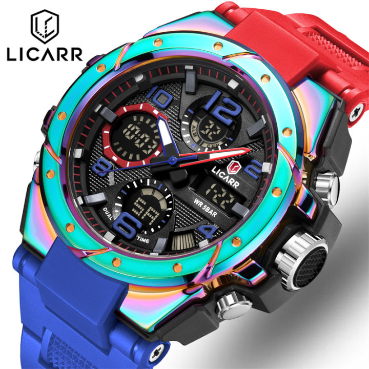 LICARR Brand Men's Watches Original Sport Waterproof Date Military ...