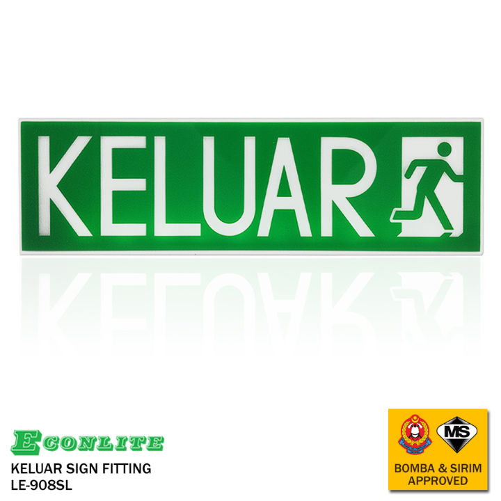ECONLITE LE-908SL LED Keluar Sign/ Emergency Exit Sign (Bomba Approved ...