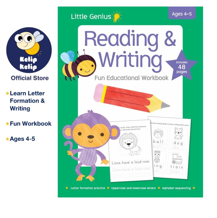Little Genius Reading & Writing Fun Educational Workbook For Kids to ...