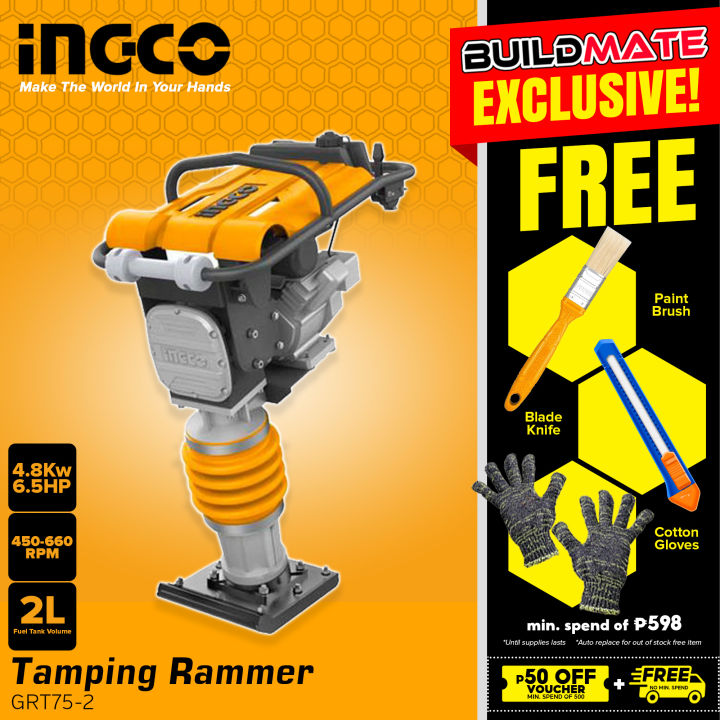INGCO Tamping Rammer 4.8KW GRT75-2 6.5HP - BUILDMATE - IPT DBS | Lazada PH
