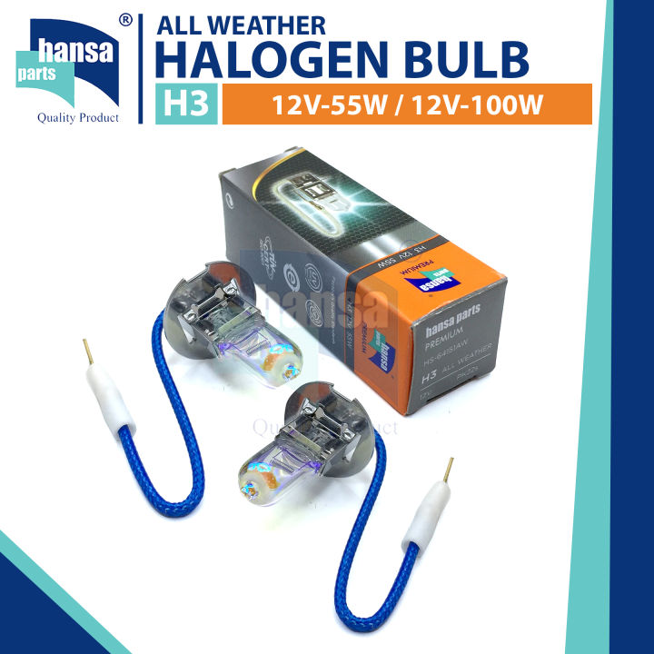 Hansa Fog Lamp Halogen Bulb H3 12v 55w / 12V 100w All Weather / High ...