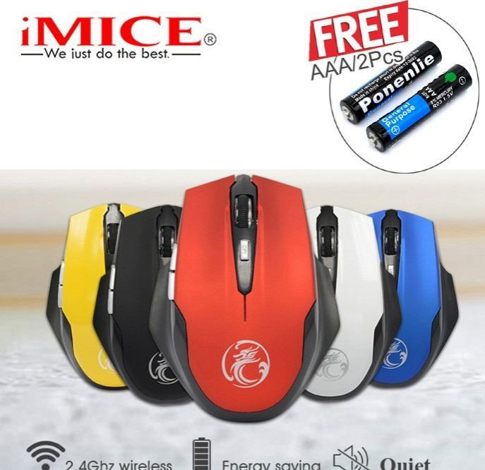 iMice E/G-1900 2.4GHz Wireless Mouse Gaming Ergonomic Mini Silence ...