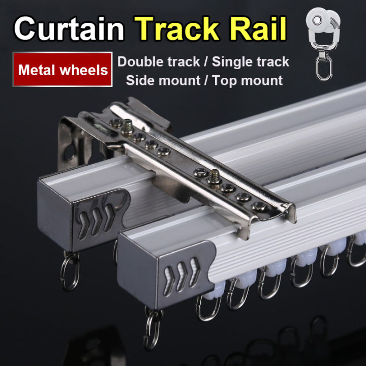 Curtain Track Rail heavy duty curtain railing track ceiling rod double ...