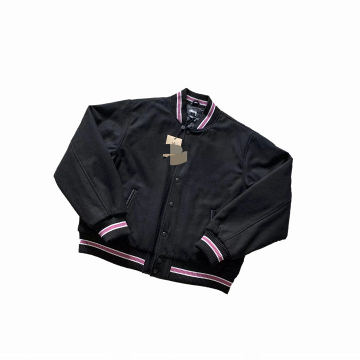 Lmyer Stussy Style 22AW Heavy Wool Baseball Jacket Gaoke Heavy Jacket ...