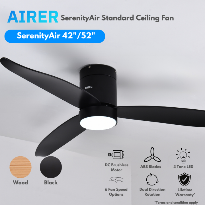 🇸🇬AIRERsg🇸🇬 Serenity Air Ceiling Fan w/ LED Light |Local Lifetime ...