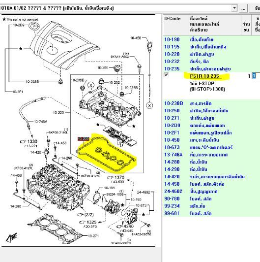 (ของแท้) P51R10235 ประเก็นฝาวาล์ว โอริง ฝาสูบ มาสด้า2 Mazda2 skyactive ...