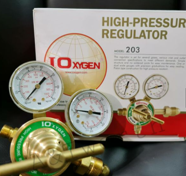 เกจไนโตรเจนแรงดันสูง ยี่ห้อ IOxygen model 203-50M High Pressure 50 Bar ...