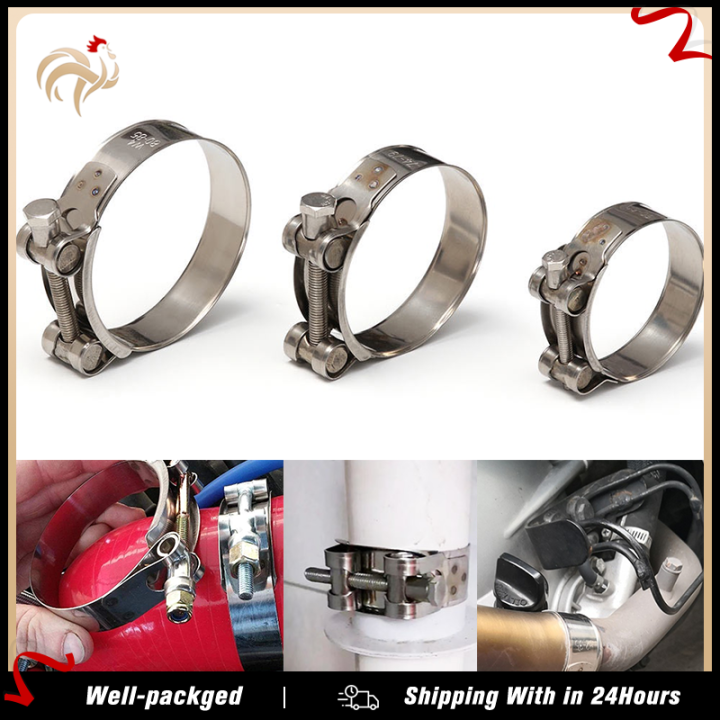 2Pack Exhaust Pipe Clamp Working Range 32-63mm Stainless Steel T-Bolt ...