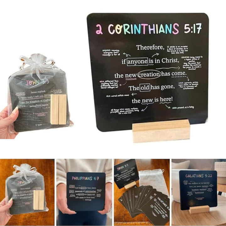 xiaxuannai Portable Prayer Card Set Daily Spiritual Scripture Cards ...