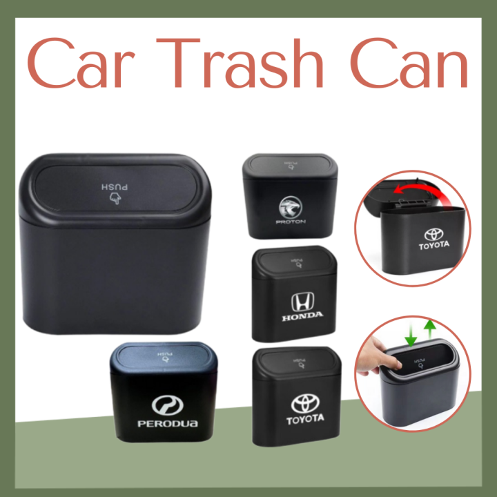 Universal Car Trash Bin Garbage Flip Lid Dustbin Organizer Auto ...