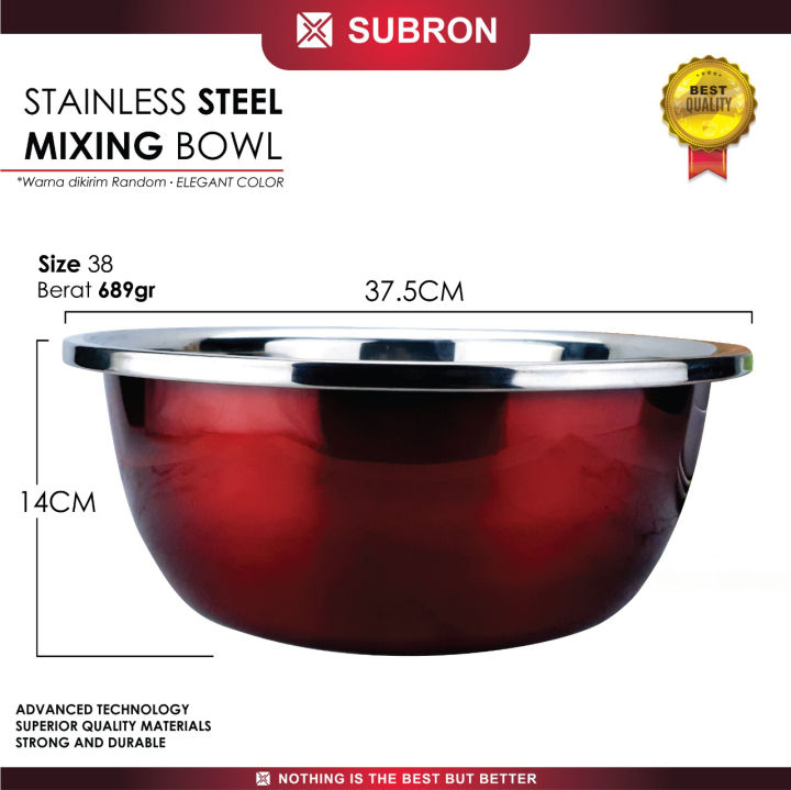SUBRON Baskom Warna 38cm Besar Wadah Cuci Sayur Adonan Warna Random Tinggi Tebal Multi Fungsi ...