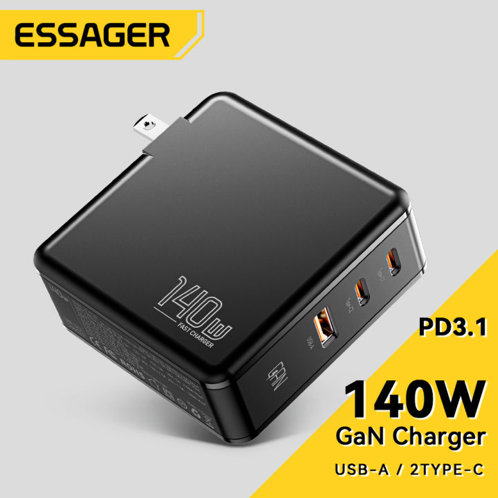 Essager 140W GaN USB Type C Charger Laptop 100W PD Fast Charge For ...