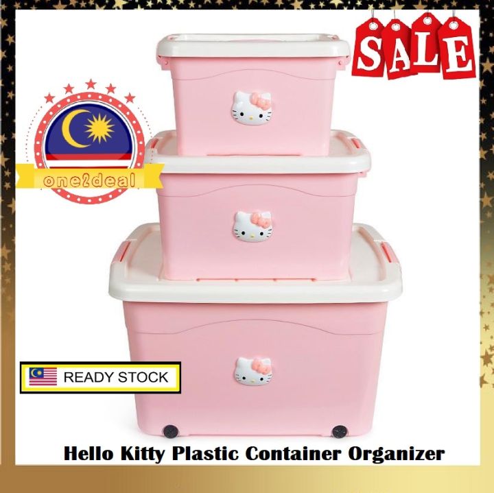 ⚡ ONE2DEAL ⚡ Hello Kitty Plastic Container Organizer Clothes Groceries ...