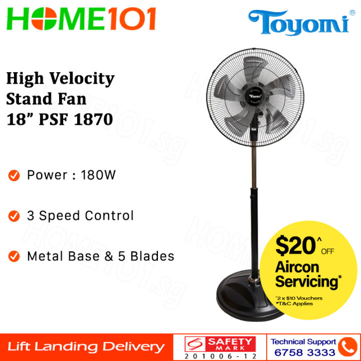 Toyomi High Velocity Stand Fan 18" PSF 1870 | Lazada Singapore