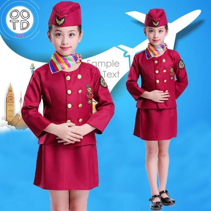 Girl Flight Attendant Uniform Girl Pilot Performance Costume Show ...
