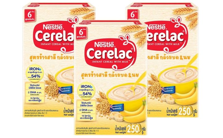 Nestle Cerelac อาหารเสริม เด็กเล็ก อายุ 6 เดือน ถึง 1 ปี สูตรข้าวสาลี ...