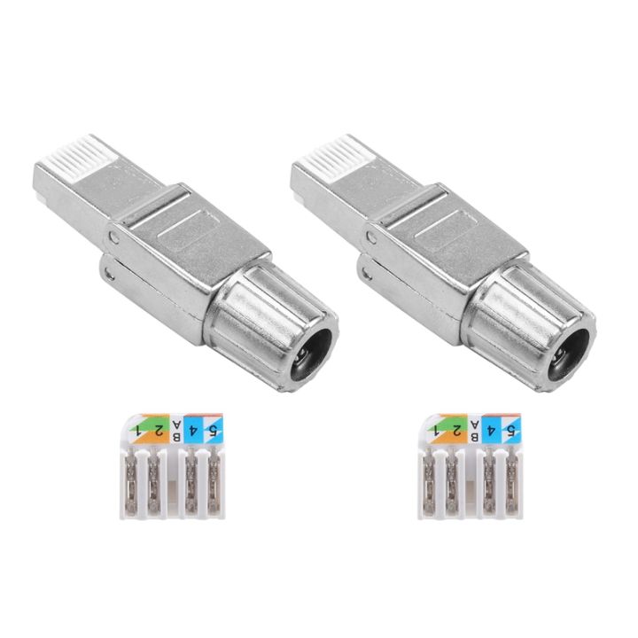 TECHCHIP-2 Pcs for RJ45 CAT7 Connectors Tool Free Shielded Toolless ...