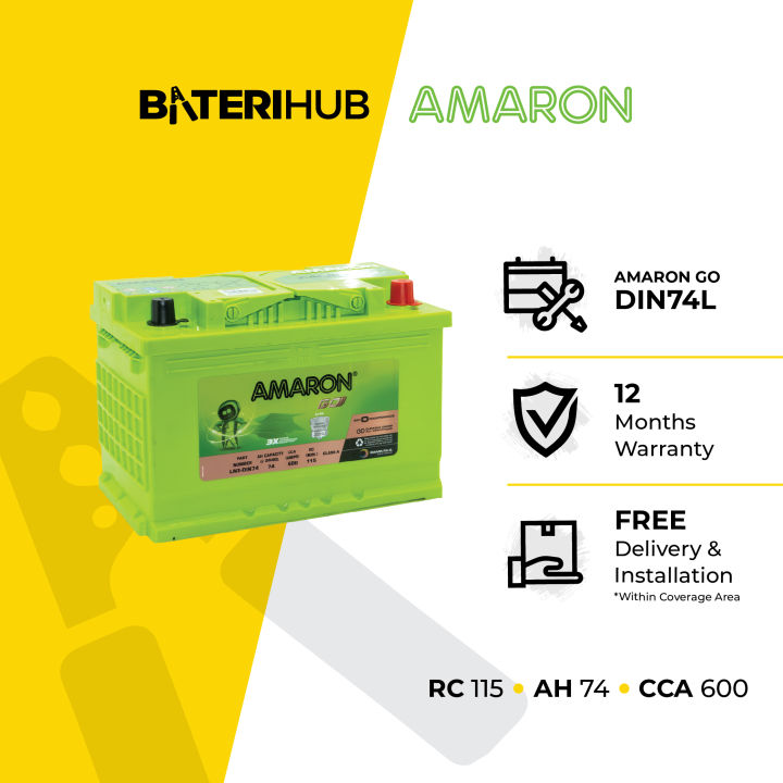 [ FREE INSTALLATION ] DIN74L | Amaron Go | Car Battery Bateri Kereta ...