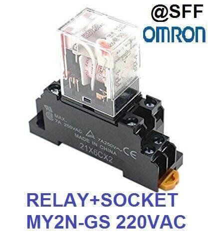 OMRON RELAY MY2N-GS AC220V + socket รีเรย์ 8 ขา 220V + ฐาน จากศูนย์แท้ ...