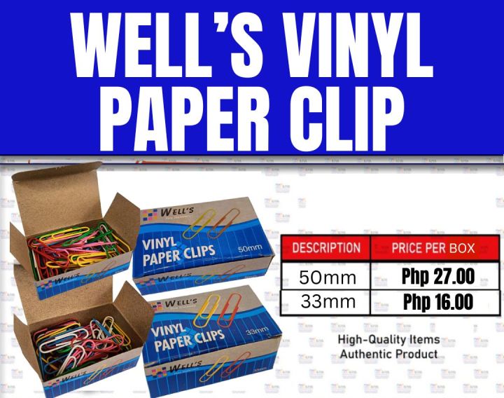 WELL'S VINYL PAPER CLIP (50mm & 33mm) | Lazada Philippines
