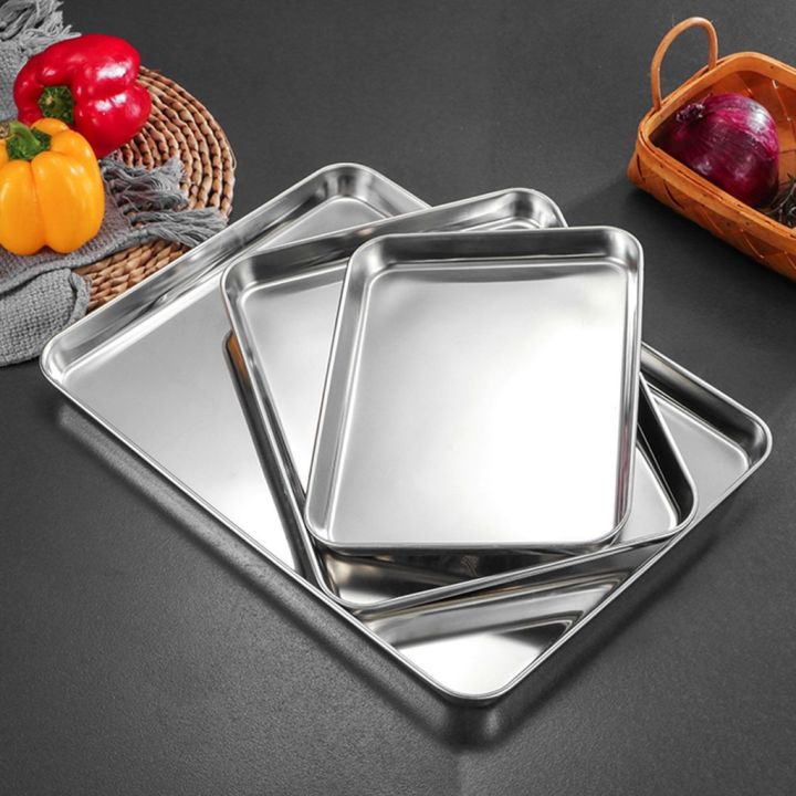 Stainless Steel Food Tray Rectangle Baking Tray for Toaster Oven Baking ... Stainless Steel Food Tray Rectangle Baking Tray for Toaster Oven Baking ...