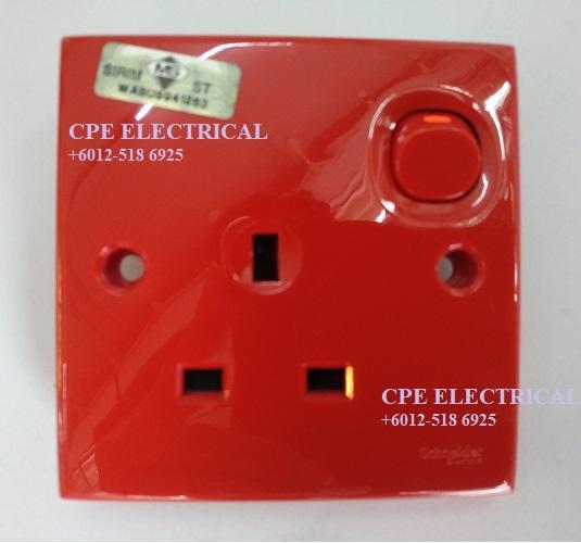 Schneider Clipsal S-Classic E15R-RD 13A 1 Gang Switch Socket - RED | Lazada